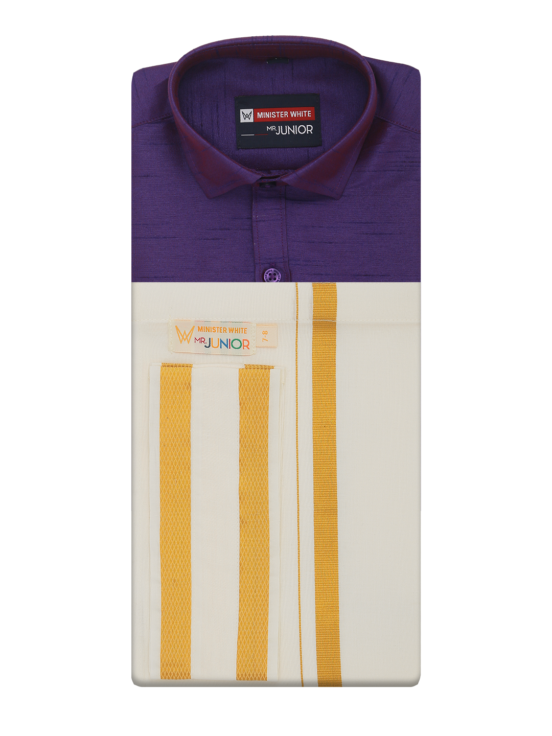 Boys Violet Shirt & Jari Flexi Dhoti Combo - Festive Wear ...