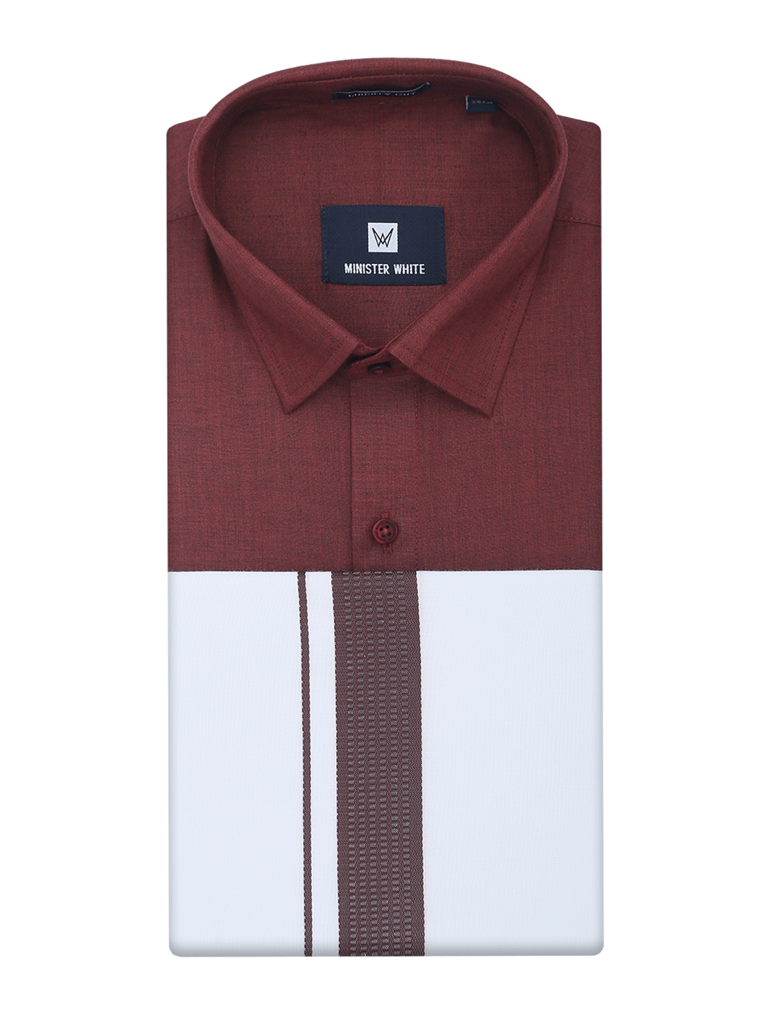 Elegant Maroon Shirt & Border Dhoti Combo | Minister White ...