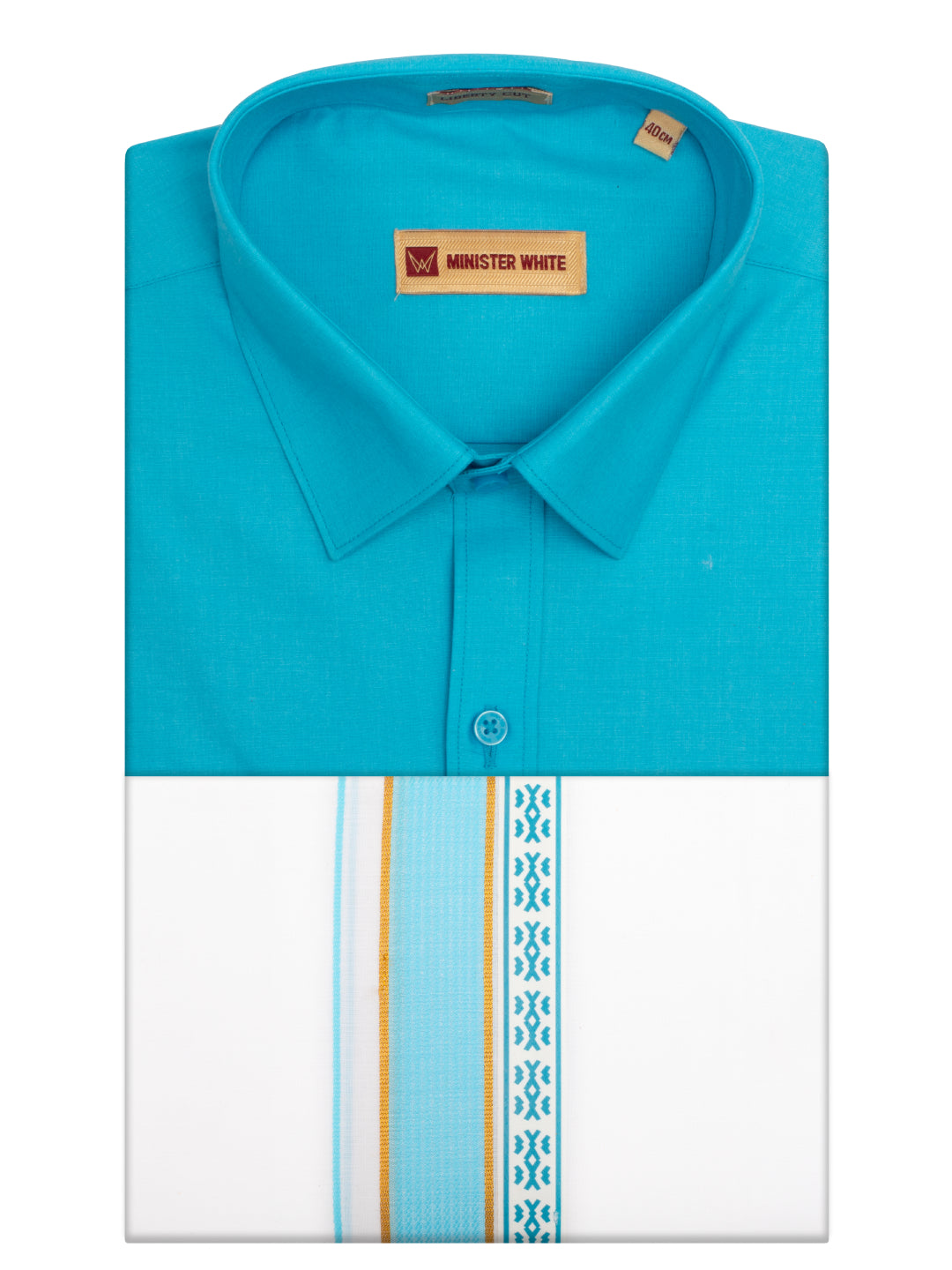 Sky Blue Shirt with Matching Printed Dhoti - Casper Trends ...